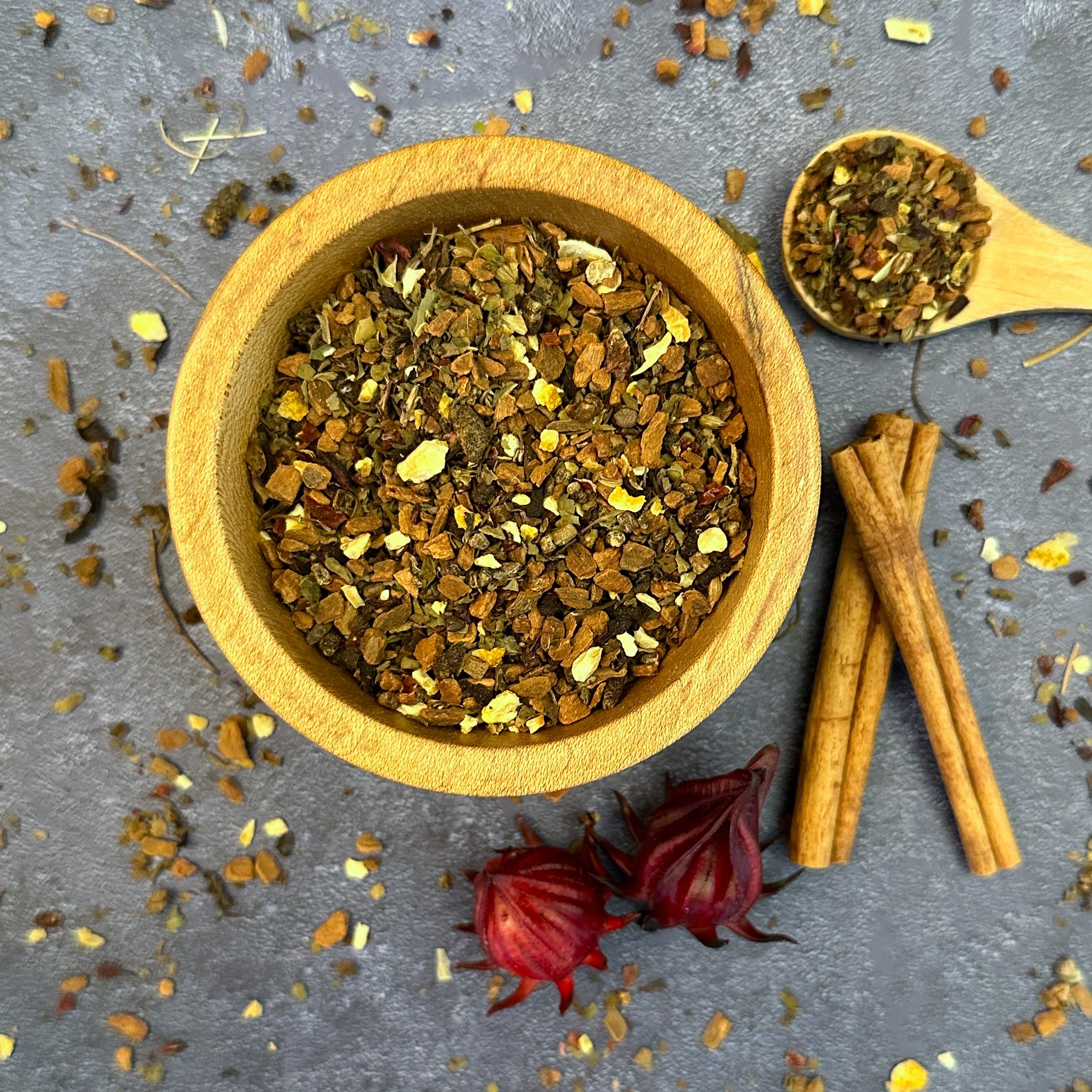 Mahogany Moon // Hibiscus Cinnamon Herbal Chai – Whispering Roots ...